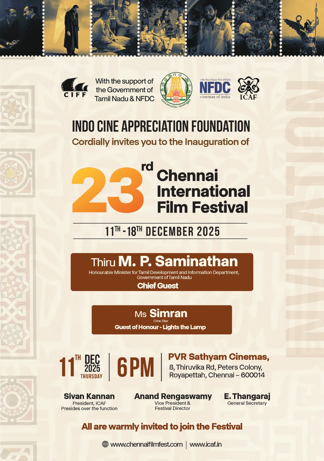 23rd CIFF - CIFF - Chennai International Film Festival